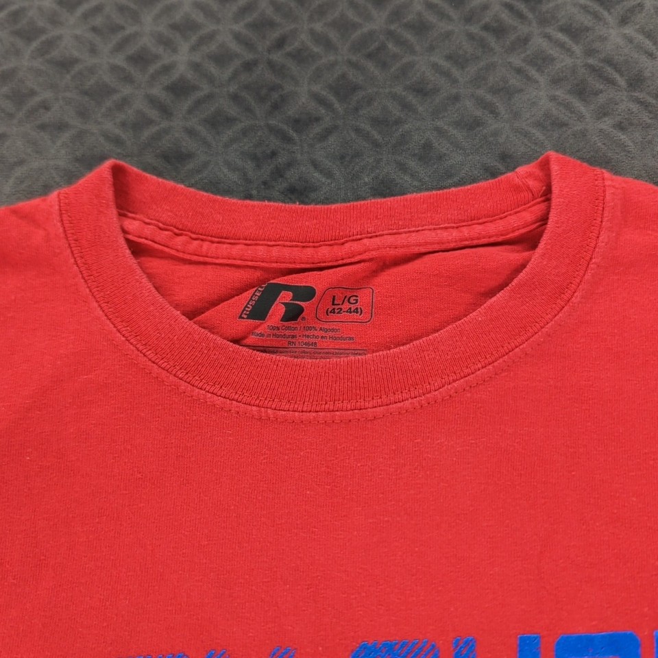 Kansas Jayhawks T Shirt Rock Chalk Russell Red Short Sleeve Men Large ...