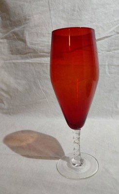 Vintage Ruby Red Glass/Vase Twist Stem | eBay Australia