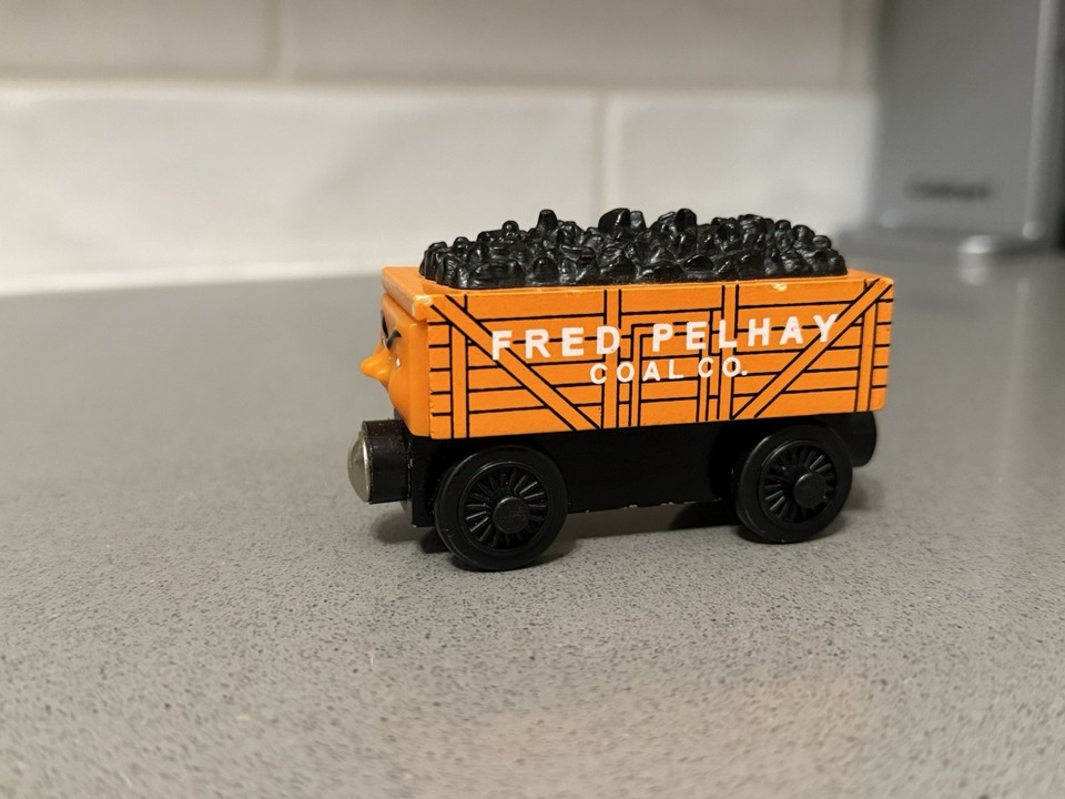FRED RARE Orange Coal Car From the RWS! Thomas Wooden Railway | eBay