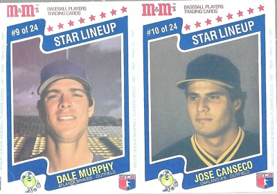 1987 M & M Star Lineup Dale Murphy Jose Canseco 9 10 Of 24 Baseball | eBay