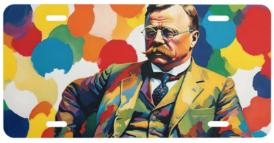 President Teddy Roosevelt Sitting License Plate 6 X 12 Inches Aluminum ...