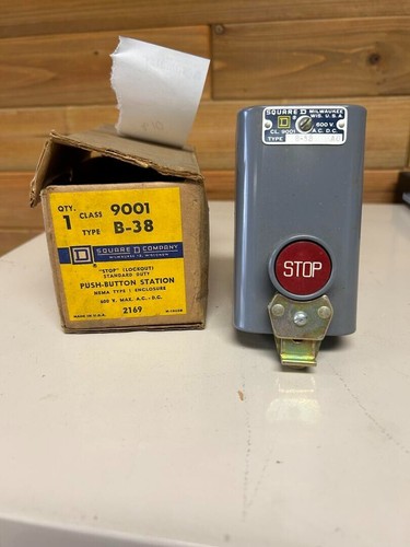 Square D Company 9001 B-38 Stop (Lockout) Push Button Station 600 V Max ...