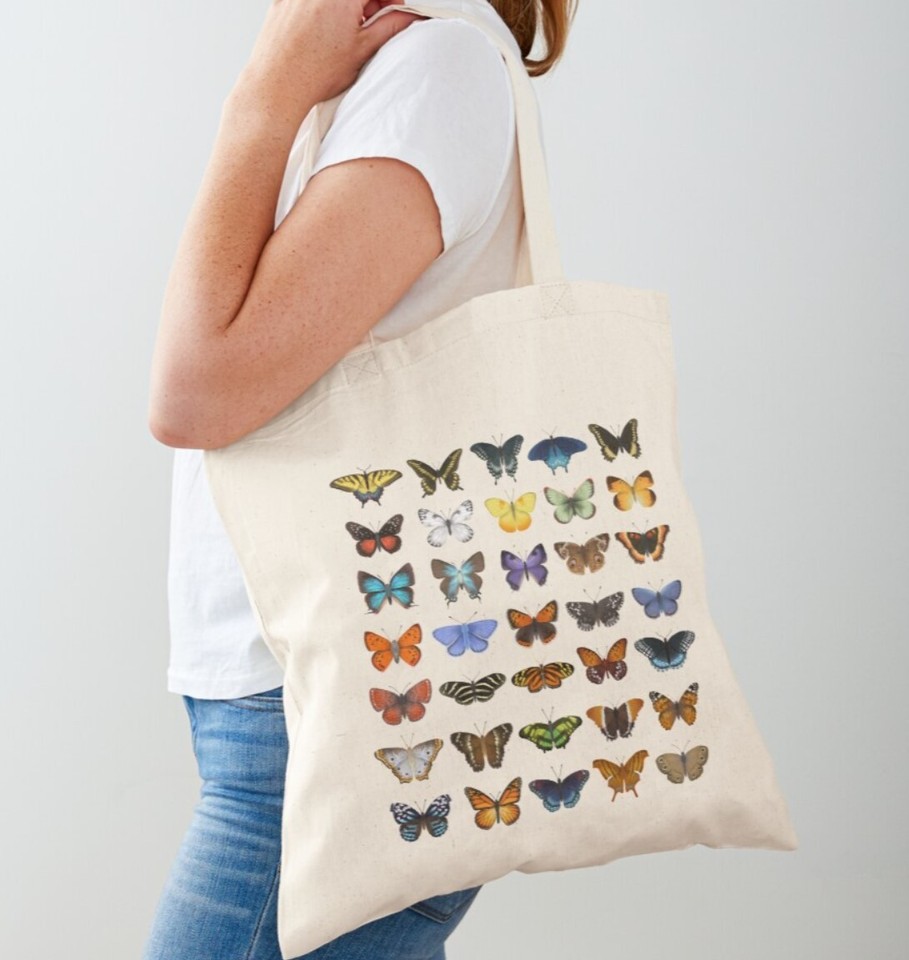 Butterfly Kinds Tote Bag - Butterflies Bag - Butterfly %100 Premium ...
