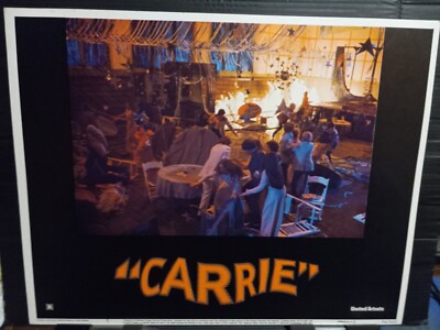 Lobby Card 1976 CARRIE prom featuring pig blood and fire Stephen King ...