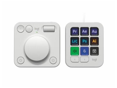 Logitech MX Creative Console Keypad & Dial Pale Gray Bluetooth Wireless ...