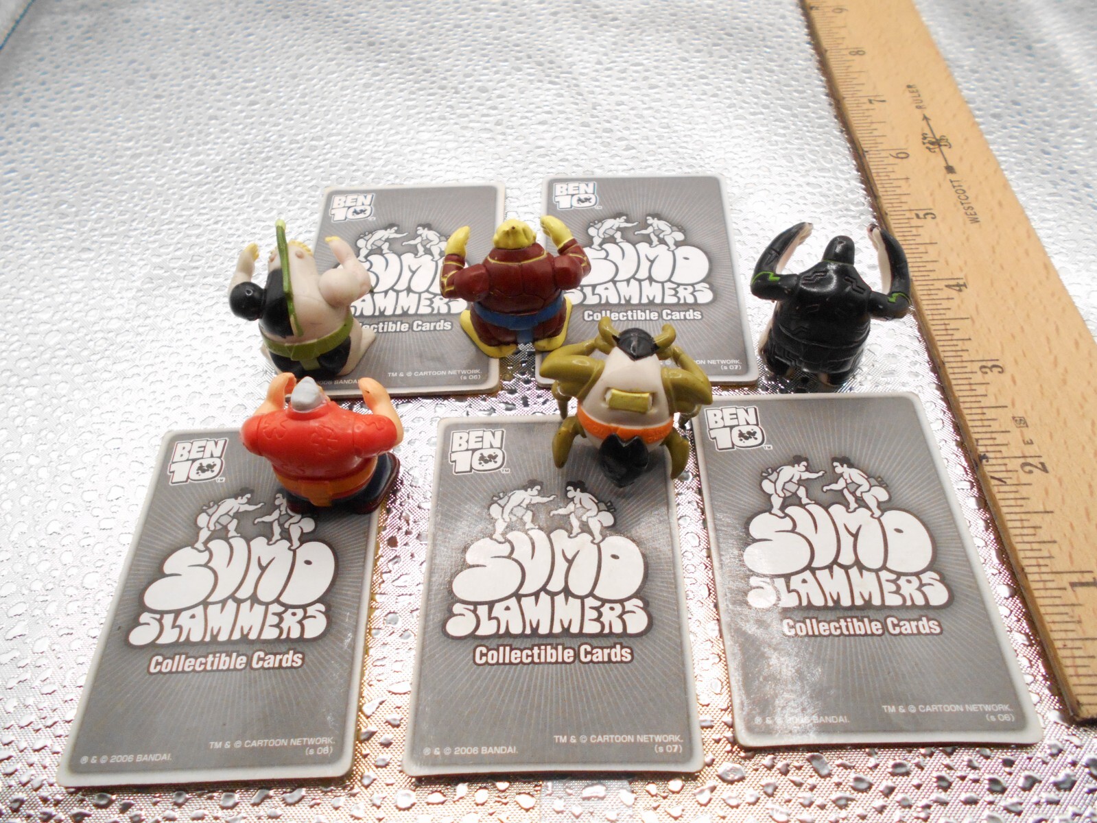 Ben 10 Sumo Slammers & cards Figures Lot of 5 1” Cartoon Network Bandai ...