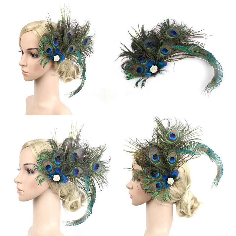 Handmade Peacock Feather Fascinator Clip Women Hat Bridal Wedding ...