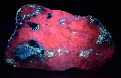 218 Gram Fluorescent Afghanite Crystals w/ Pyrite and Lazurite On ...