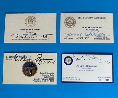 UNITED STATES GOVERNORS HAND AUTOGRAPHED SIGNED GOVERNORS BUSINESS ...
