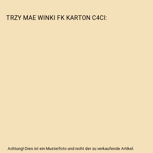 TRZY MAE WINKI FK KARTON C4CI, VAN GOOL LEFAVRE | eBay.de