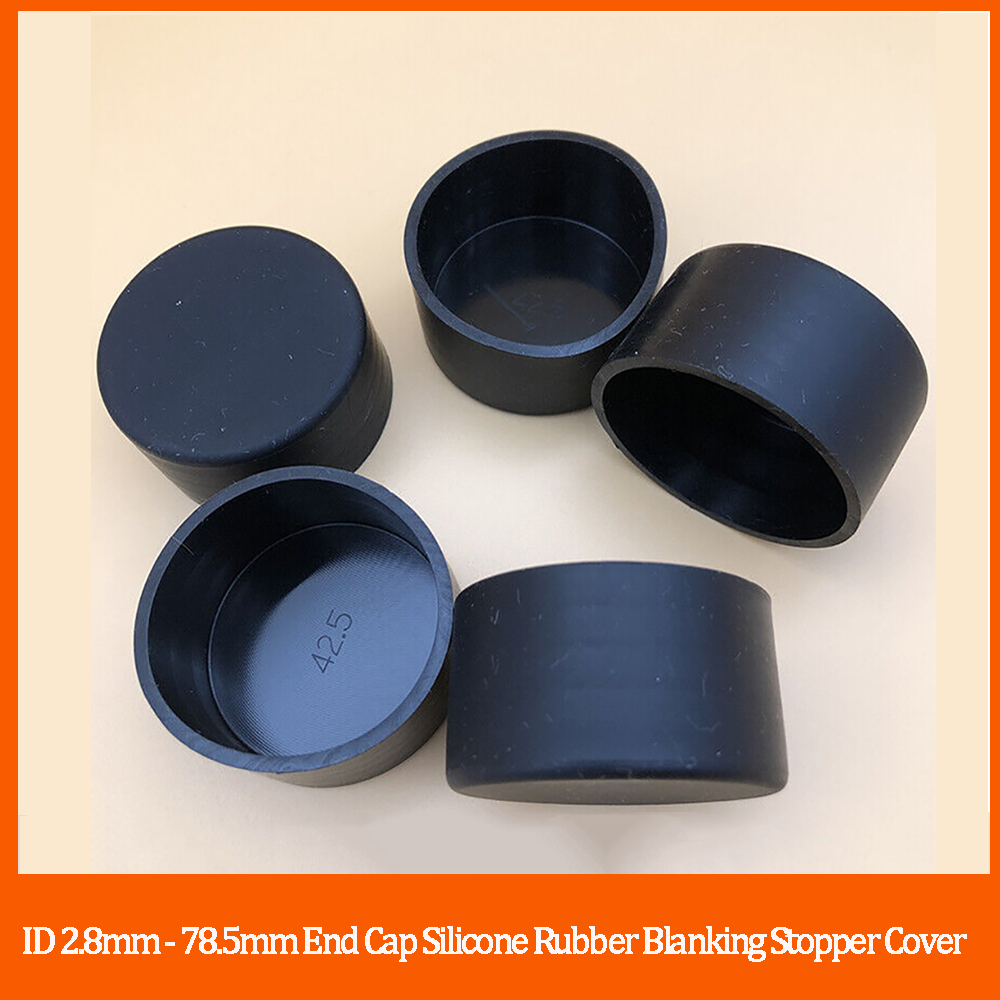 Black End Cap Silicone Rubber Blanking Stopper Cover for Pipe Tube ID 2 ...
