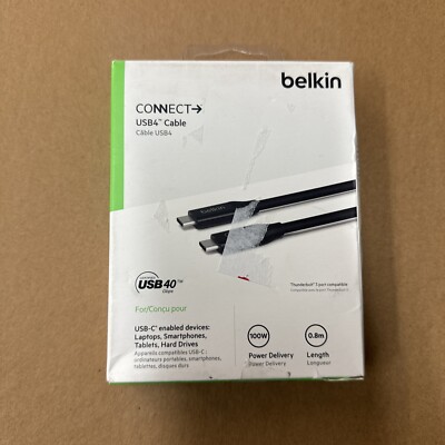 Belkin INZ001BT0.8MBK Black USB4 Cable- OPEN BOX | eBay