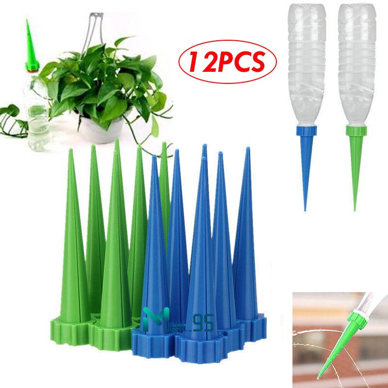 24PCS Self Garden Cone Watering Spike Plant Flower Waterers Bottle ...