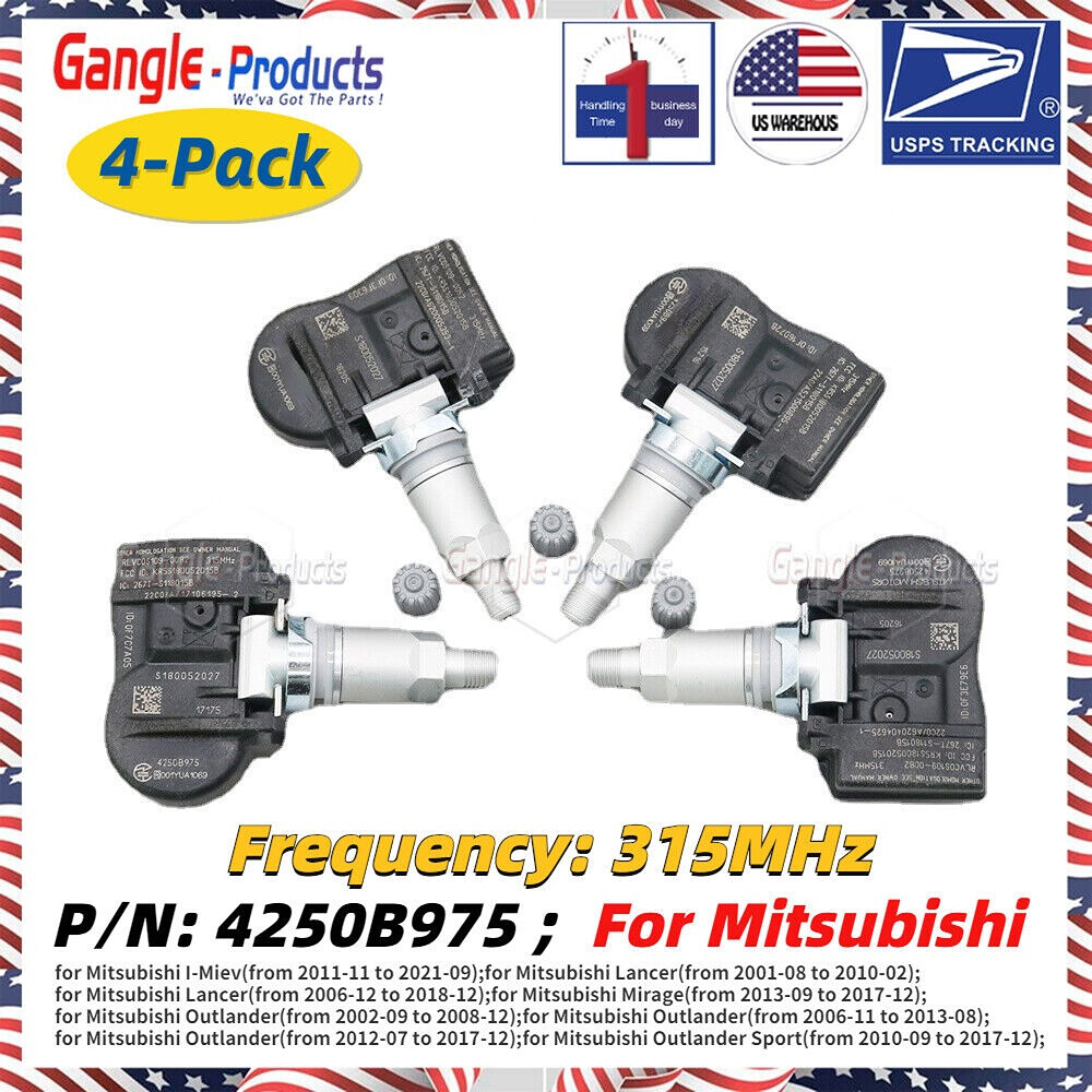 4PCS TPMS TIRE PRESSURE SENSOR 4250B975 For Mitsubishi Lancer Outlander ...