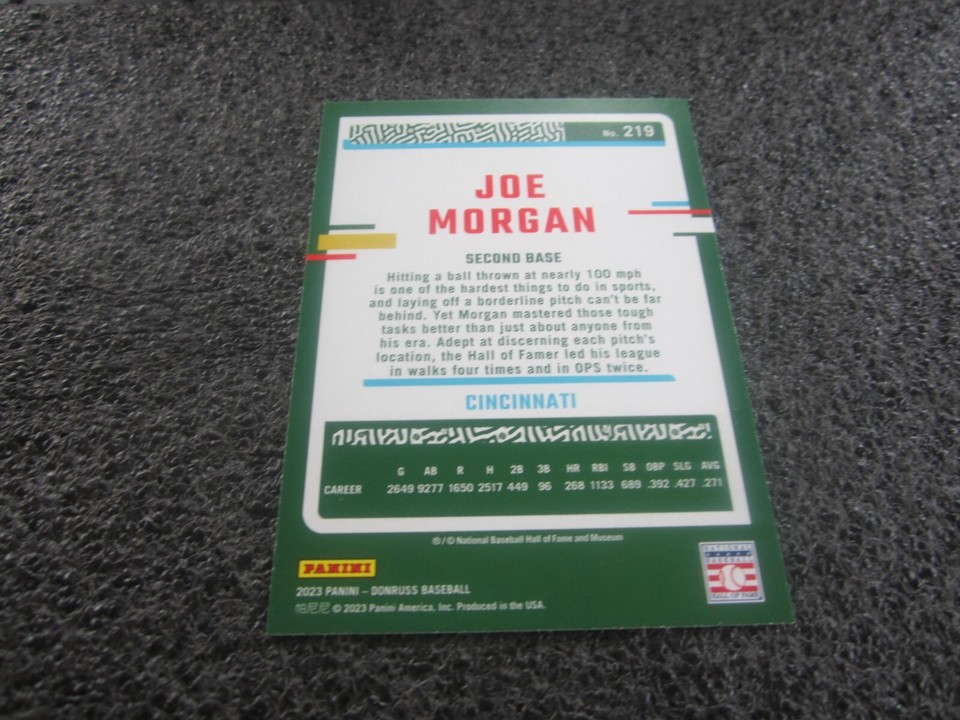 2023 PANINI DONRUSS MLB CARD JOE MORGAN REDS/HOF #219 | eBay