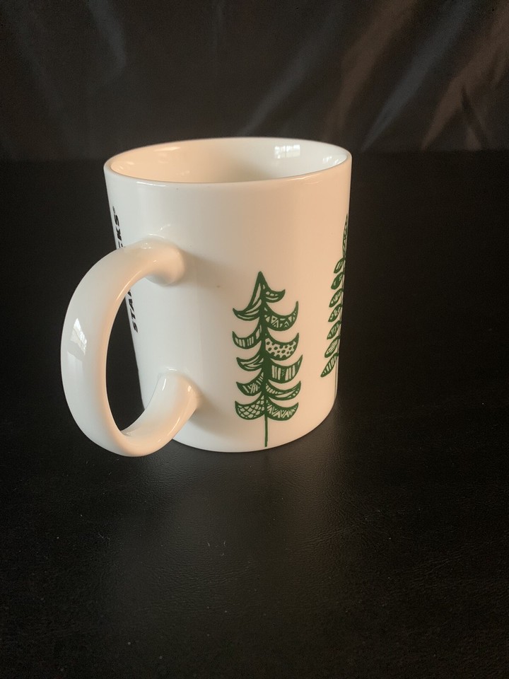 Starbucks Coffee Mug Cup Christmas Holiday 2015 12 oz Green & White ...