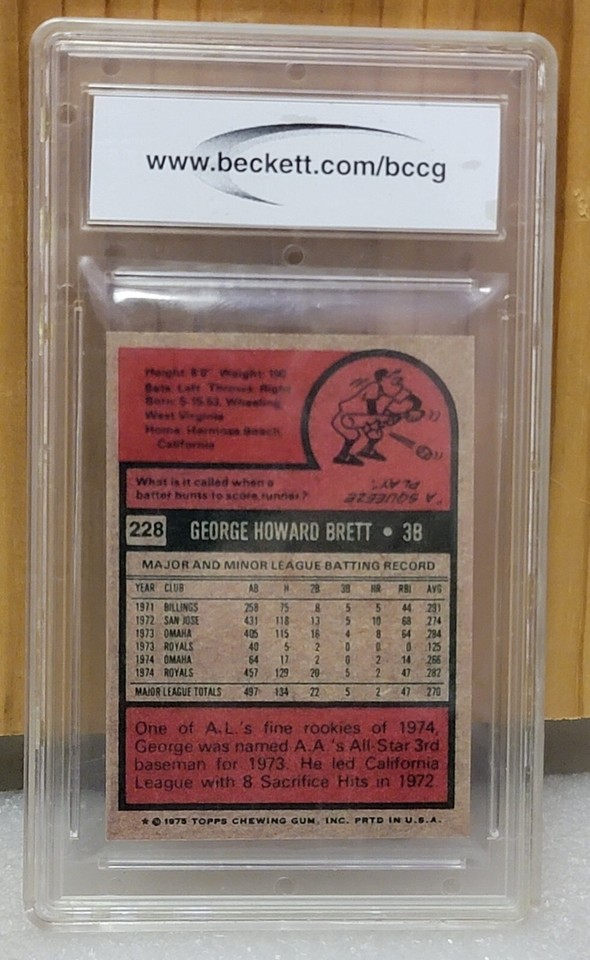 1975 TOPPS MINI GEORGE BRETT RC BCCG 10 MINT _ STUNNING CARD | eBay
