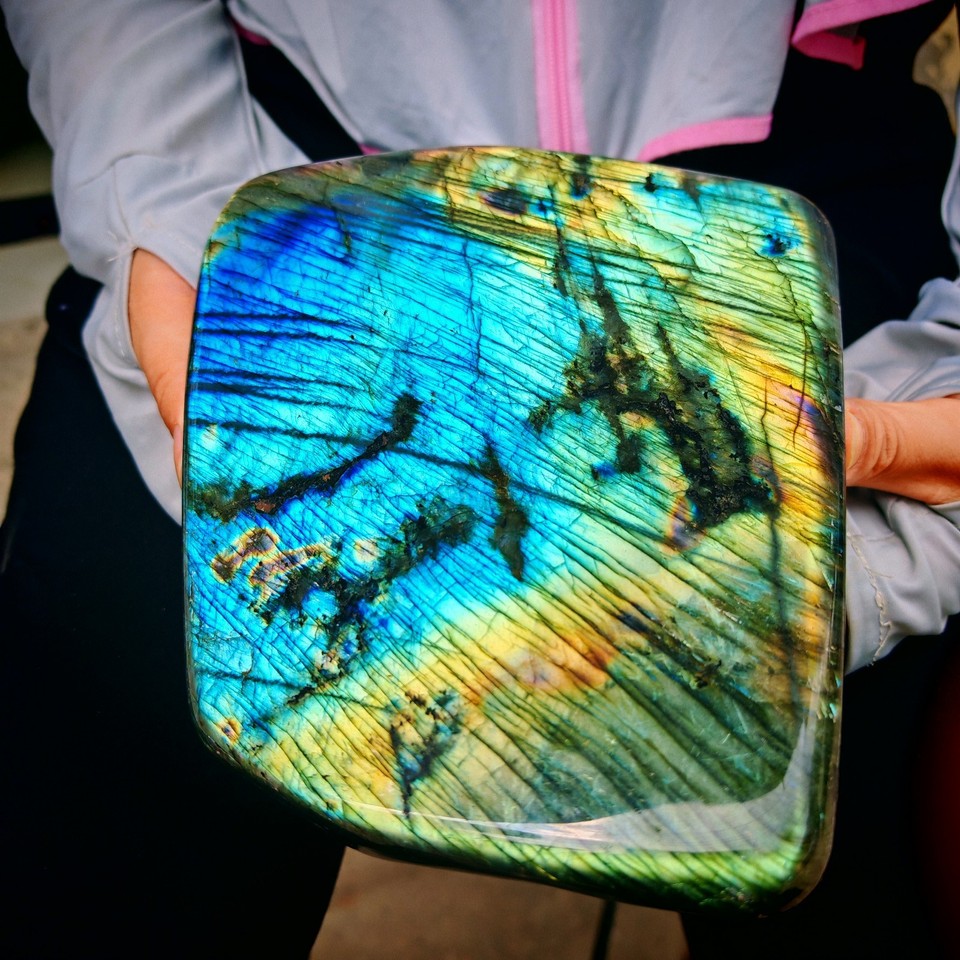 5.6LB Natural Labrador moonstone quartz free form mineral specimen ...