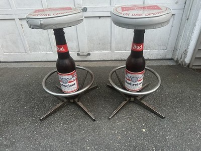 Original Rare Budweiser Beer Bar Stool Stools Shaped Like Bottle | eBay