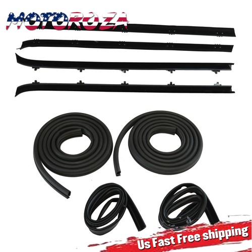 NEW Front Door Window Run Sweep Felts Weatherstrip Seals Kit for Chevy ...