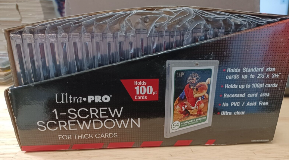 ULTRA PRO 100PT SCREW DOWN TOP LOADERS FOR THICK CARDS CASE (25) | eBay