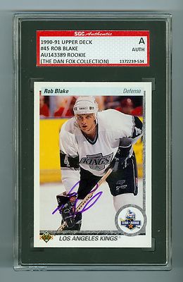 Rob Blake Autographed 1990-91 Upper Deck Rookie Card #45 SGC Authentic ...