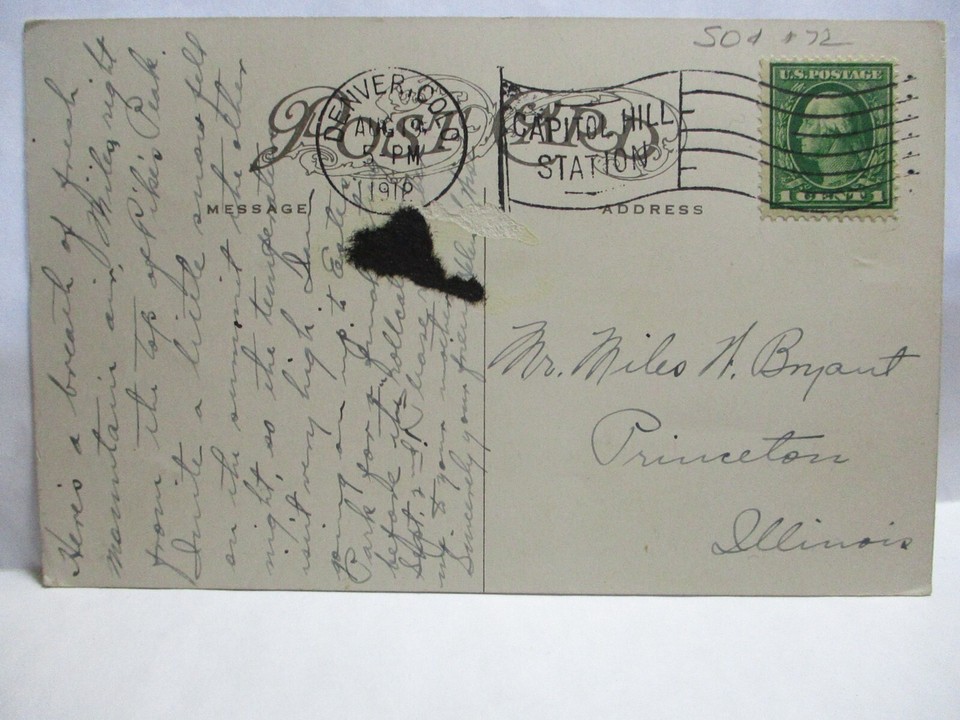 1916 POSTCARD " PANORAMA OF SUMMIT OF PIKE'S PEAK COLO " ( RARE VIEW ...