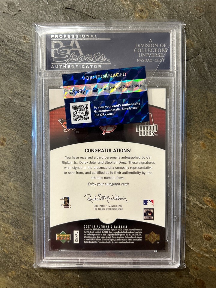 2007 SPA Sign of The Times Triple Auto Derek Jeter Cal Ripken Jr 1/25 ...