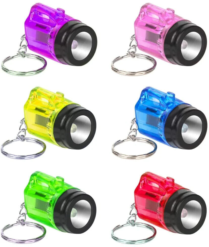 48 Mini Flashlight Keychains Assorted Neon Colors Party Favor Toys (4 ...