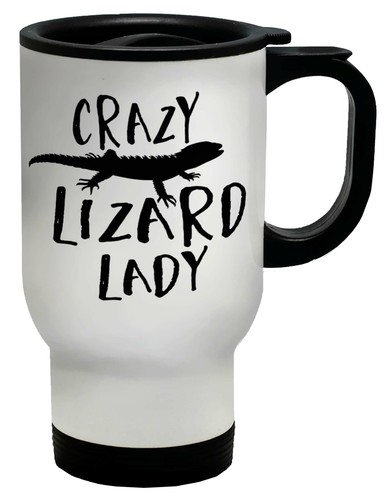 Crazy Lizard Lady Travel Mug Cup | eBay UK