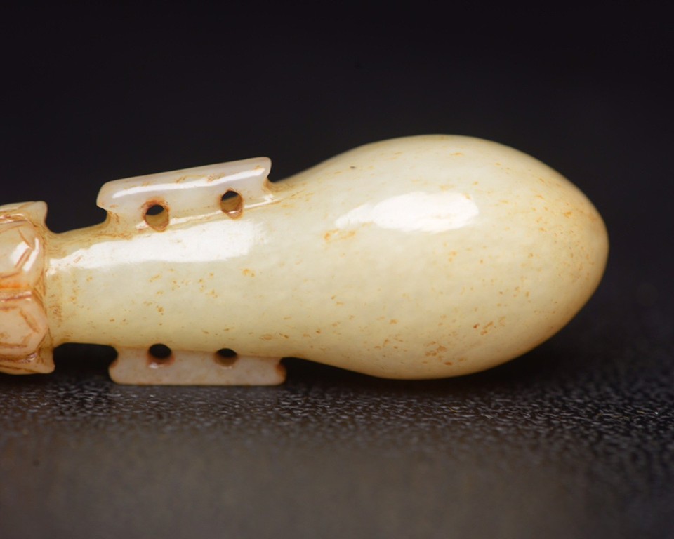 Certified Natural Hetian Jade Hand-carved Exquisite Tea Scoop Statue ...