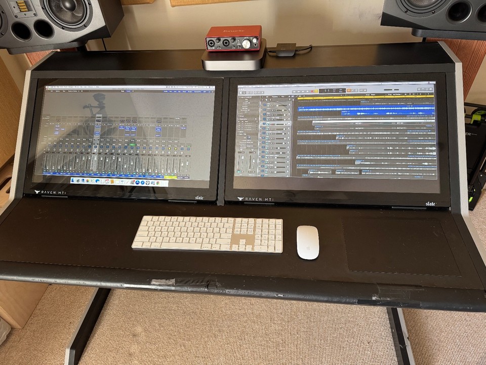 Slate Audio Raven Production Desk with Dual Touch Monitors -Desk ...