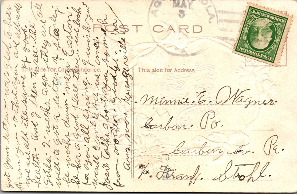 Happy New Year Jan. 1st Bells Flowers Postcard c1910s Posted | eBay