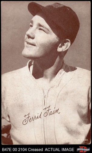 1947 Exhibits Ferris Fain Portrait Athletics COMMON VARIATION 3 - VG | eBay