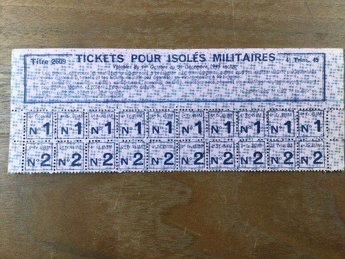 Ticket For Isolated Soldiers 1945 WW2 Second World War | eBay