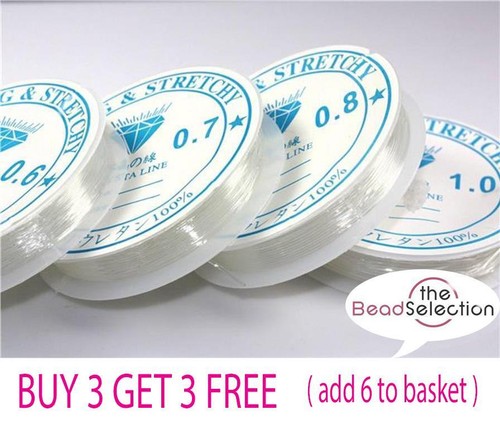 Clear Crystal Elastic Stretchy Beading Thread wire 0.5mm 0.6mm 0.7mm 0 ...