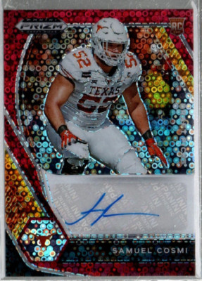2021 Panini Prizm Draft Picks Prizms Red Circles #96 Samuel Cosmi Auto ...