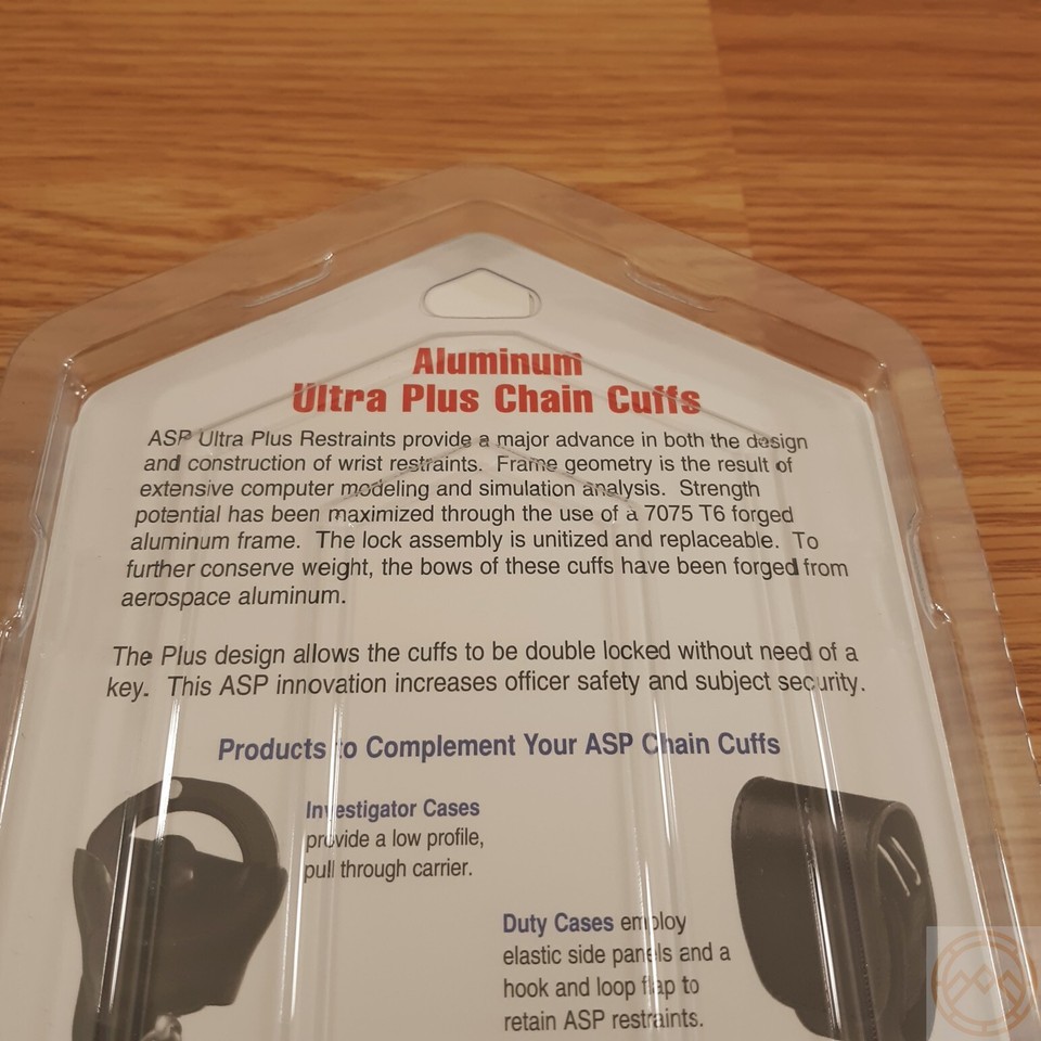 ASP Chain Ultra Plus Cuffs One Pawl Chain Restraints Keyless Double ...