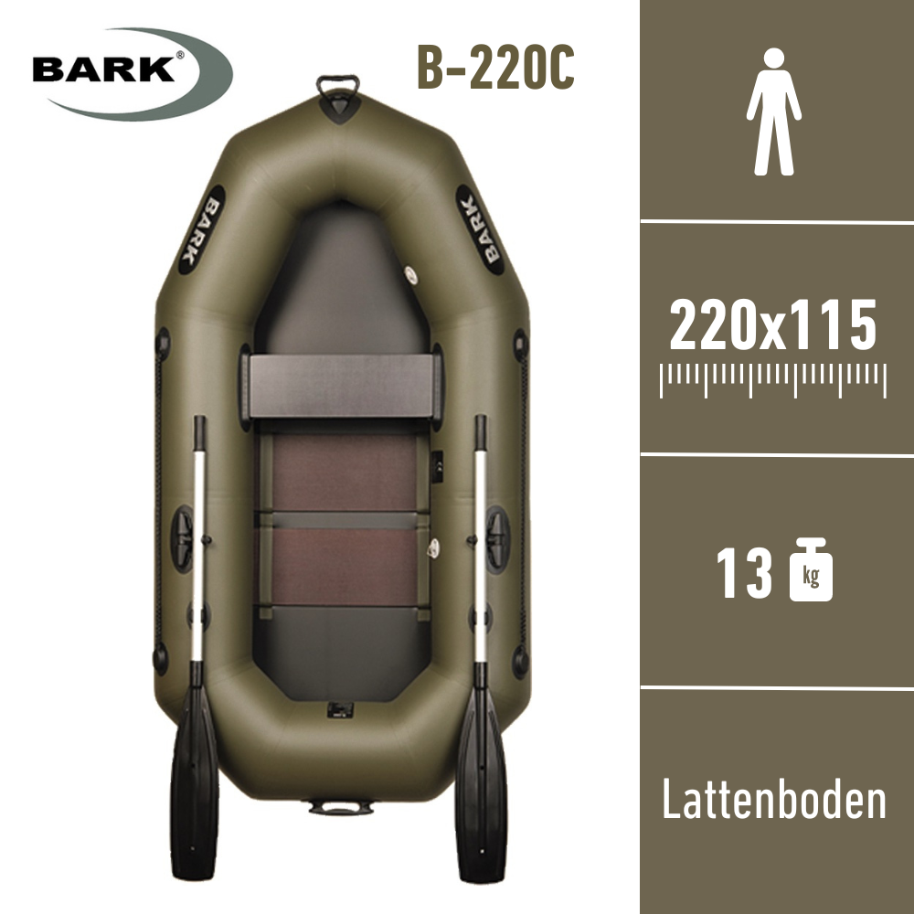 BARK Schlauchboot 1-3 Personen 190-300 cm Paddelboot Ruderboot ...