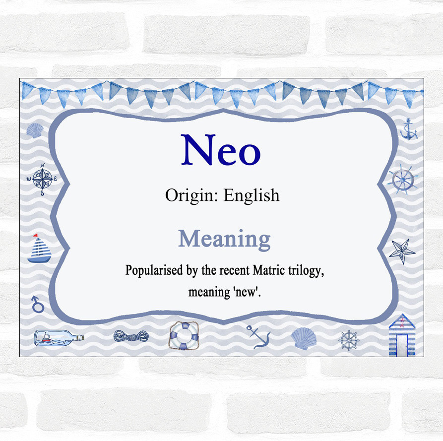 Neo Name Meaning Nautical Certificate | eBay UK
