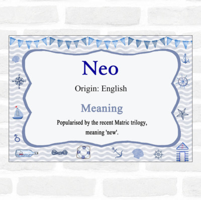 Neo Name Meaning Nautical Certificate | eBay UK