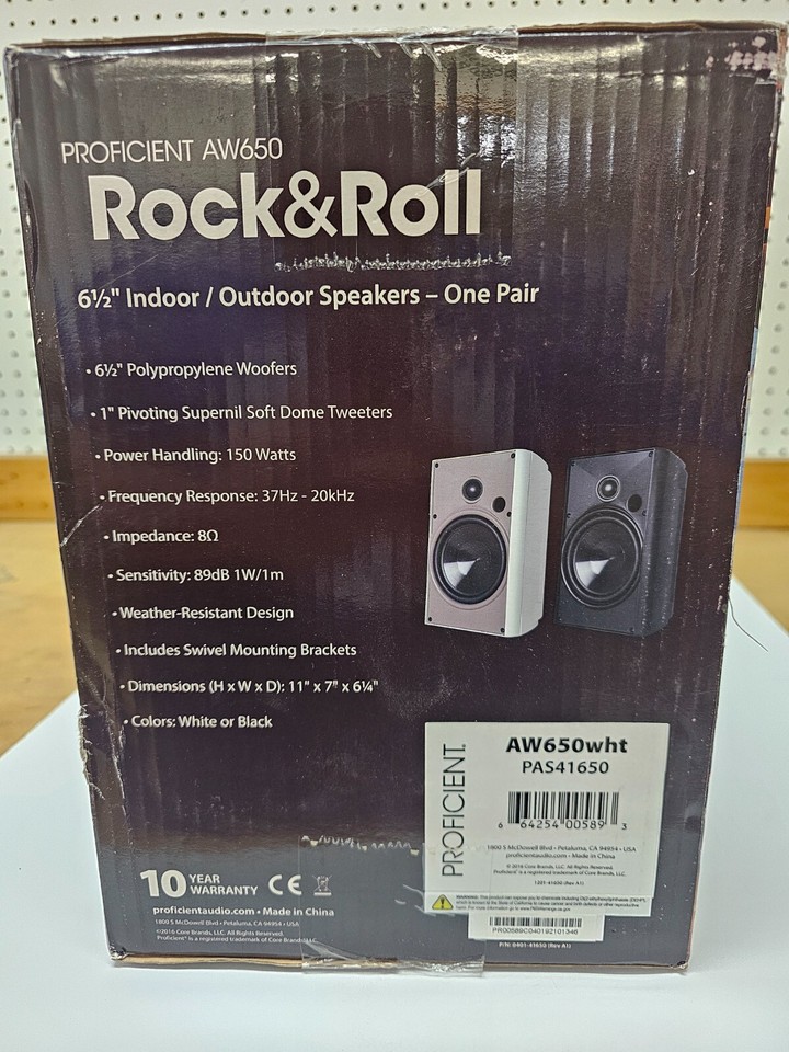 Proficient - AW650WHT - 6.25-Inch Indoor / Outdoor Speakers 8 Ohm ...