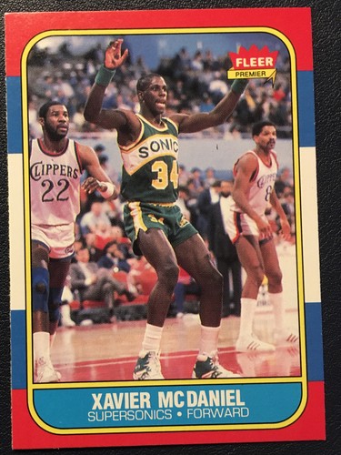 1986-87 Fleer #72 Xavier McDaniel Seattle Super Sonics RC Rookie Near ...
