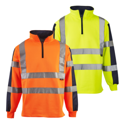 Super Touch Hi Vis Viz Two Tone Rugby Shirt Sweatshirt Safety Security ...
