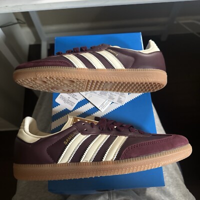 Adidas SAMBA OG Women’s Maroon/Crystal Sand / Gold Metallic IF7004 SZ 9 ...