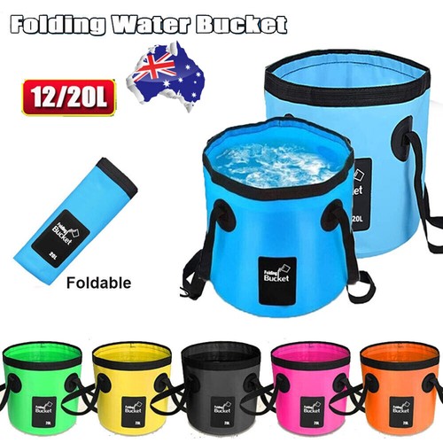 12L 20L Folding Bucket Portable Water Container Outdoor Camping Fishing ...