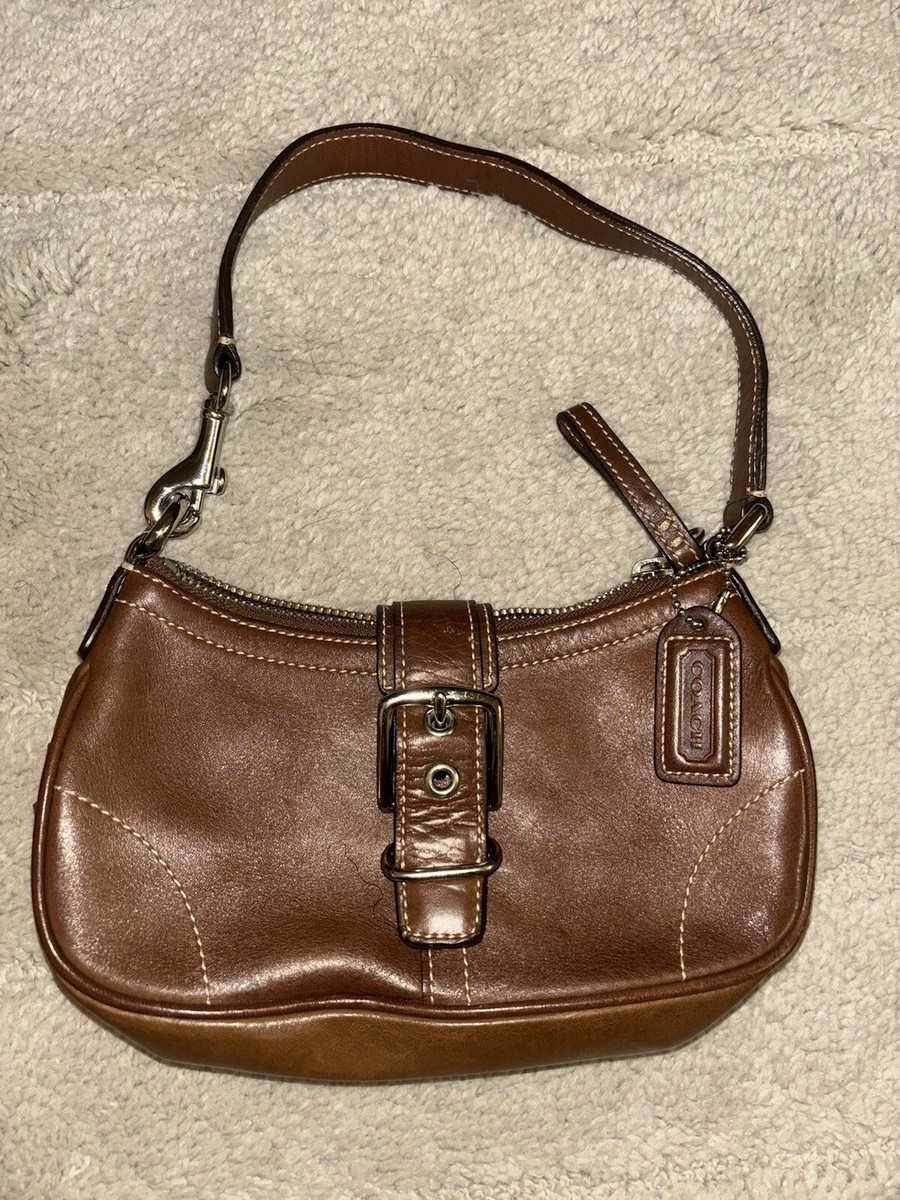 Coach Hamptons Leather Buckle Shoulder Hobo Bag “Barbie Bag Coach Hamptons Leather Buckle Shoulder Hobo Bag “Barbie Bag