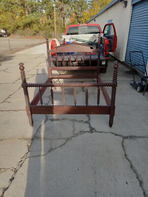Antique full size spool bed frame also called a Jenny lend it needs ...