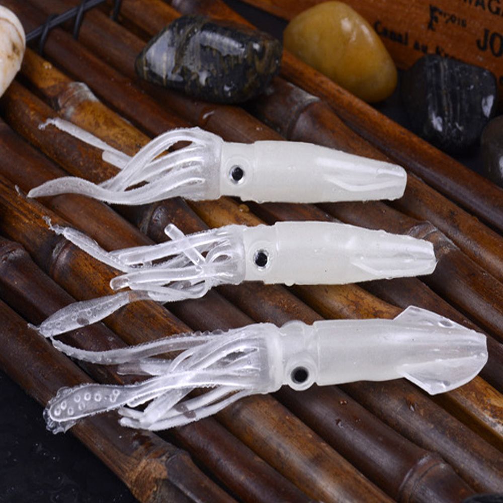 4pcs Soft Rubber Squid Glow Fishing Lure Sea Fishing Accessories | eBay