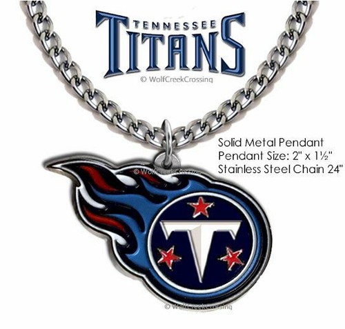 LARGE TENNESSEE TITANS NECKLACE Stainless Steel Chain NFL Football ...